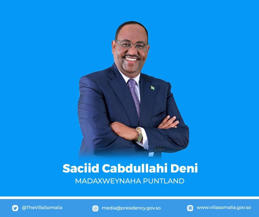 President Mohamud congratulates Deni on his re-election as the Puntland ...