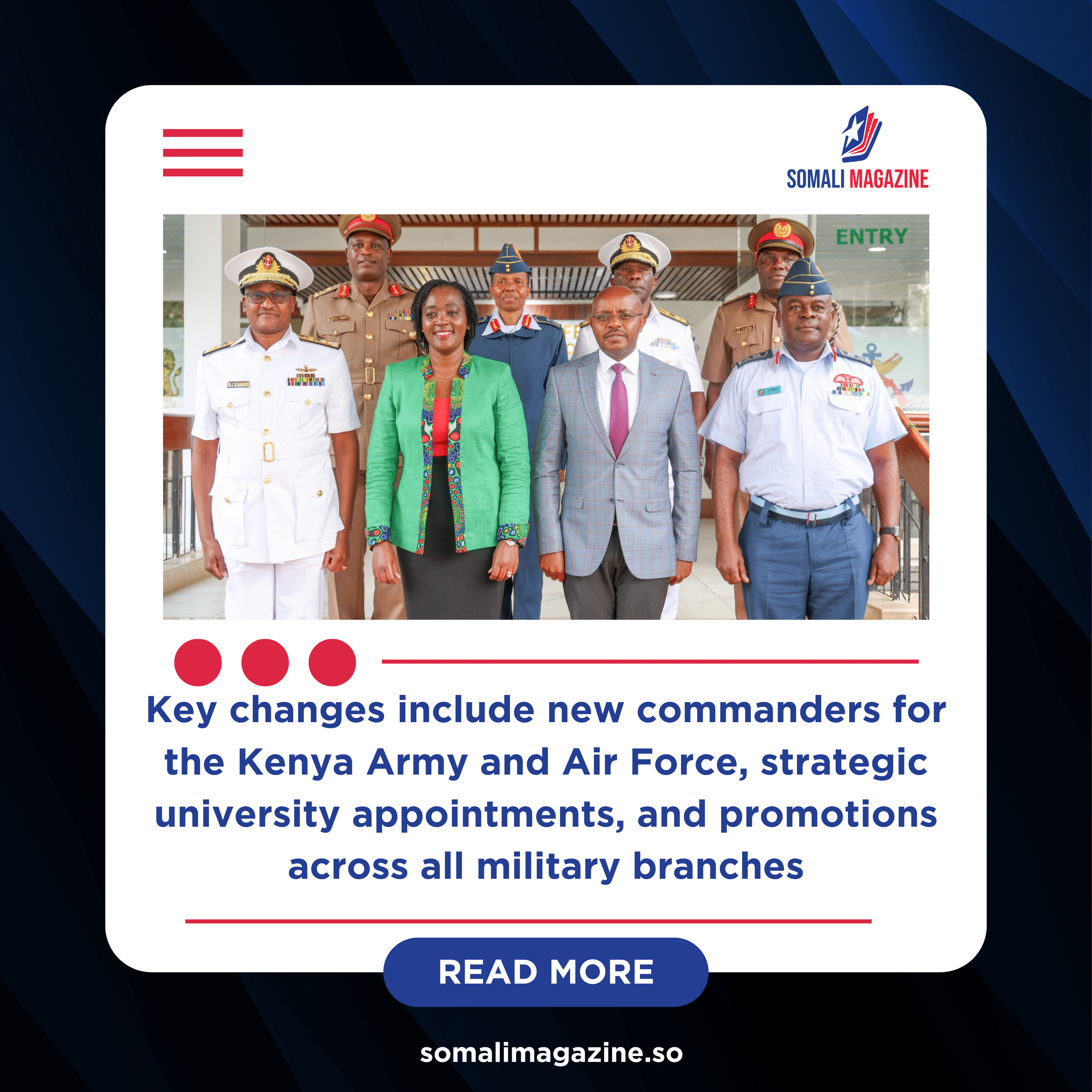 President Ruto Reshuffles Military Leadership in Wide-Ranging ...