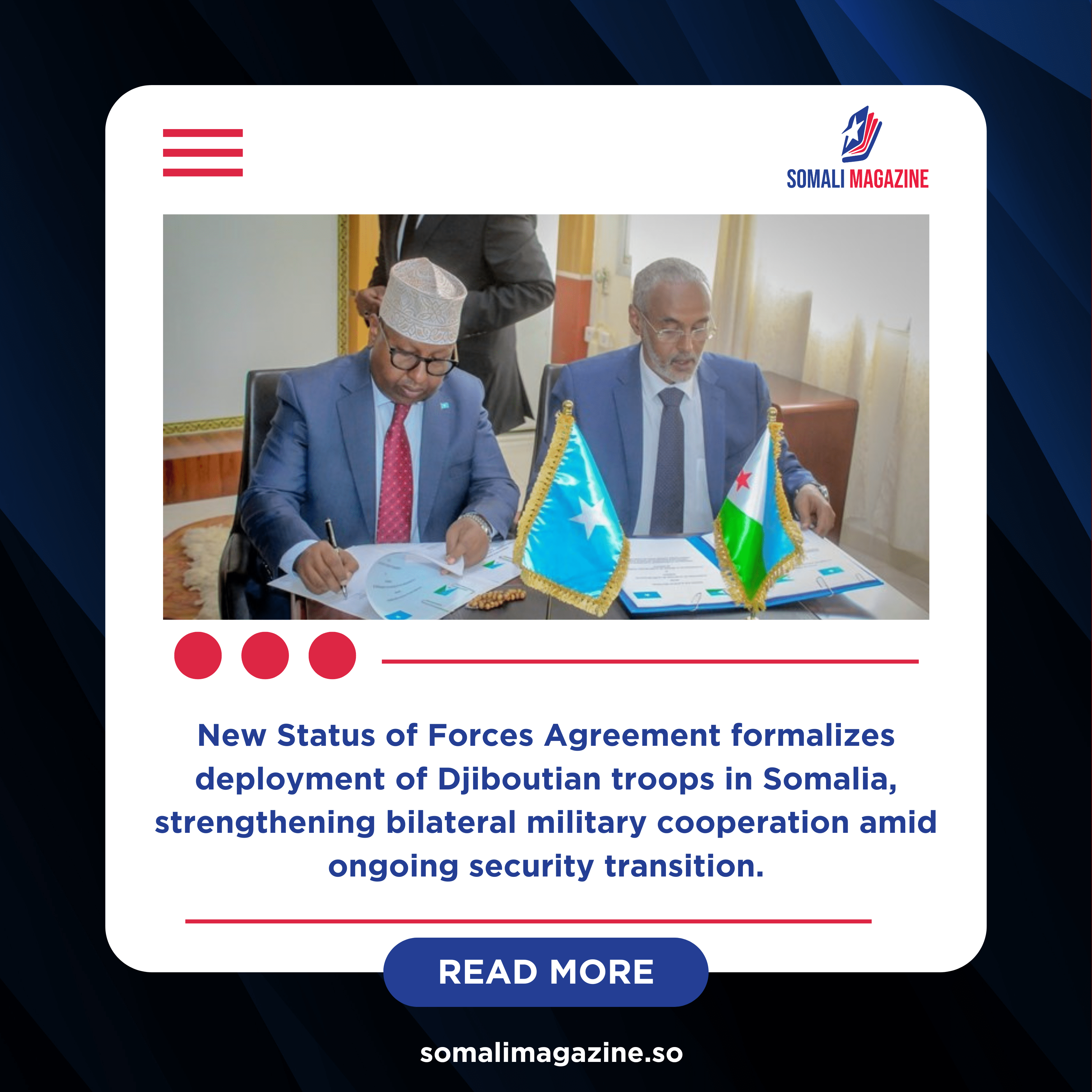 Somalia and Djibouti Sign Landmark Defense Deal to Boost Regional ...